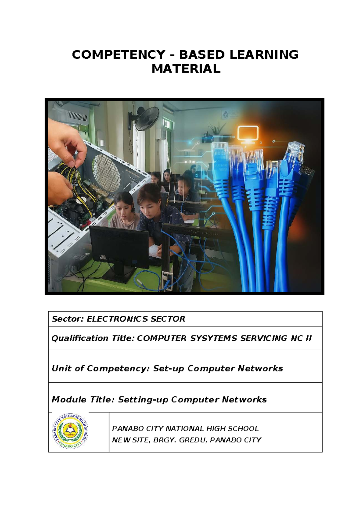 4.1 CBLM cover page - N/A - Computer Science - COMPETENCY - BASED LEARNING MATERIAL Sector ...