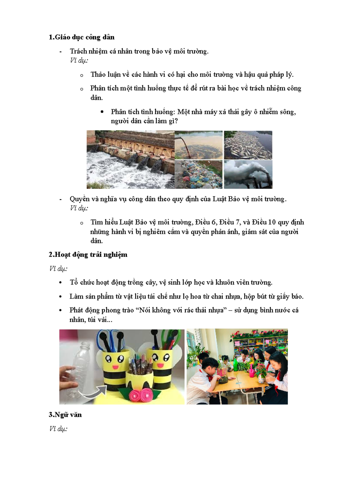 GDMT: Trách Nhiệm Cá Nhân Trong Bảo Vệ Môi Trường và Hành Động - Studocu