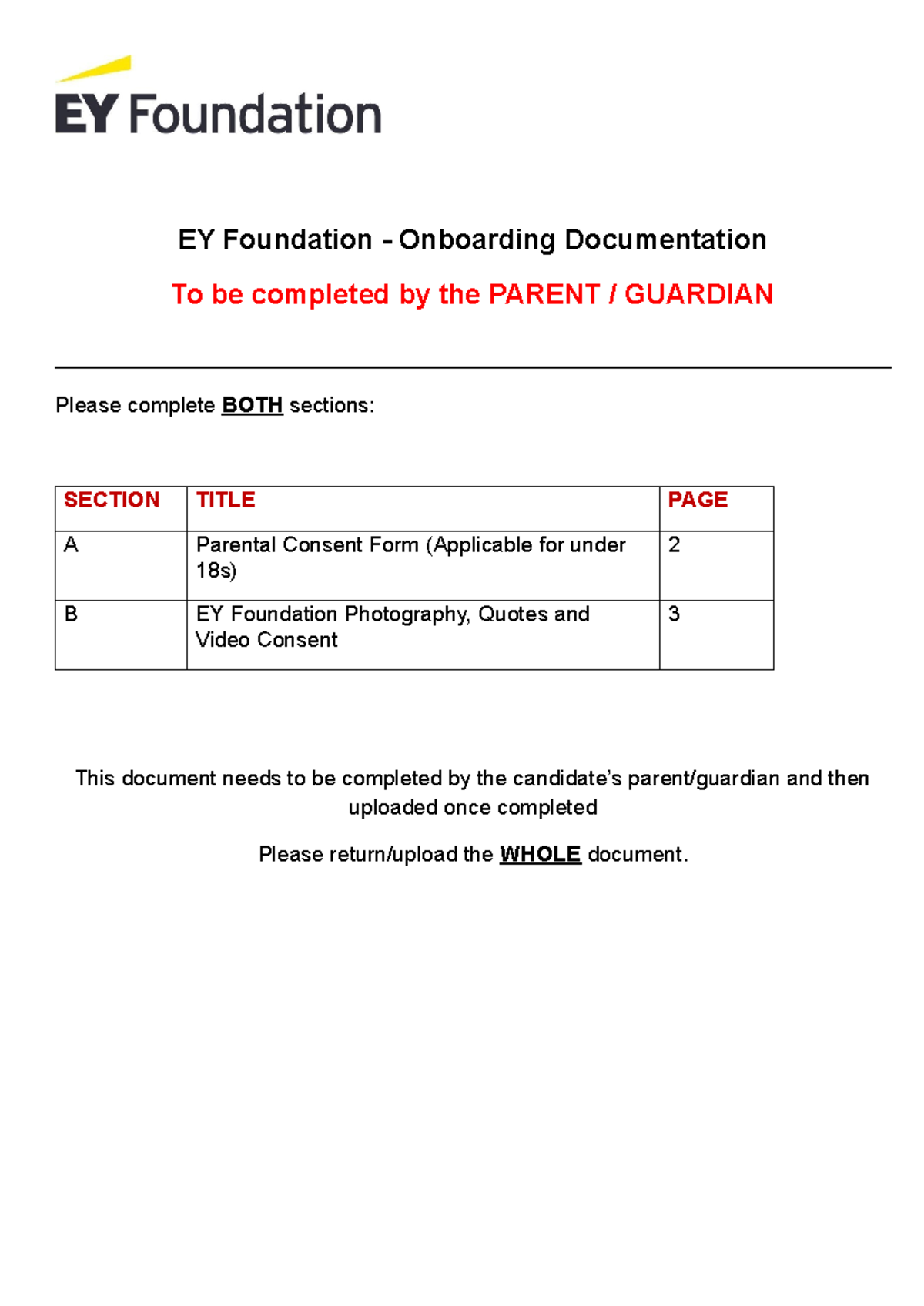 EY Foundation Smart Futures Parent Guardian Consent Form - Studocu