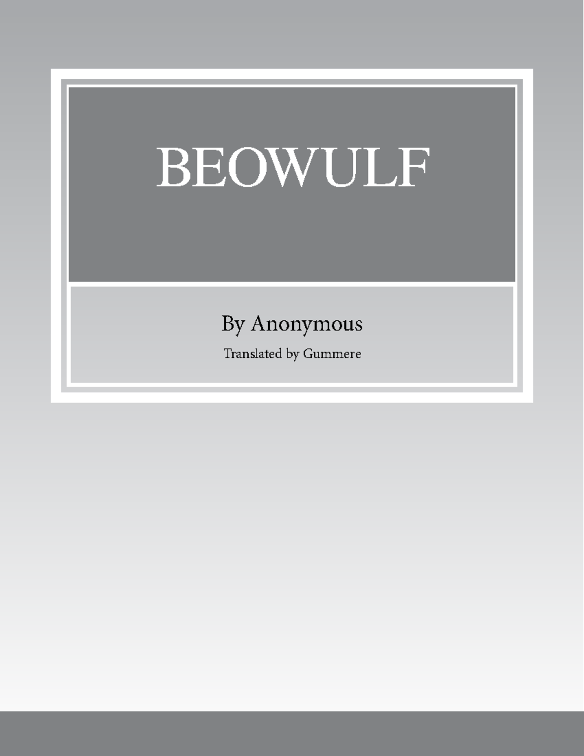 BEOWULF: A Comprehensive Translation and Analysis of the Epic - Studocu
