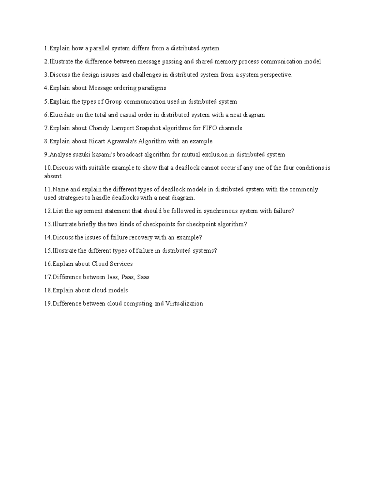 CS3551 important 16 Marks - 1 how a parallel system differs from a ...