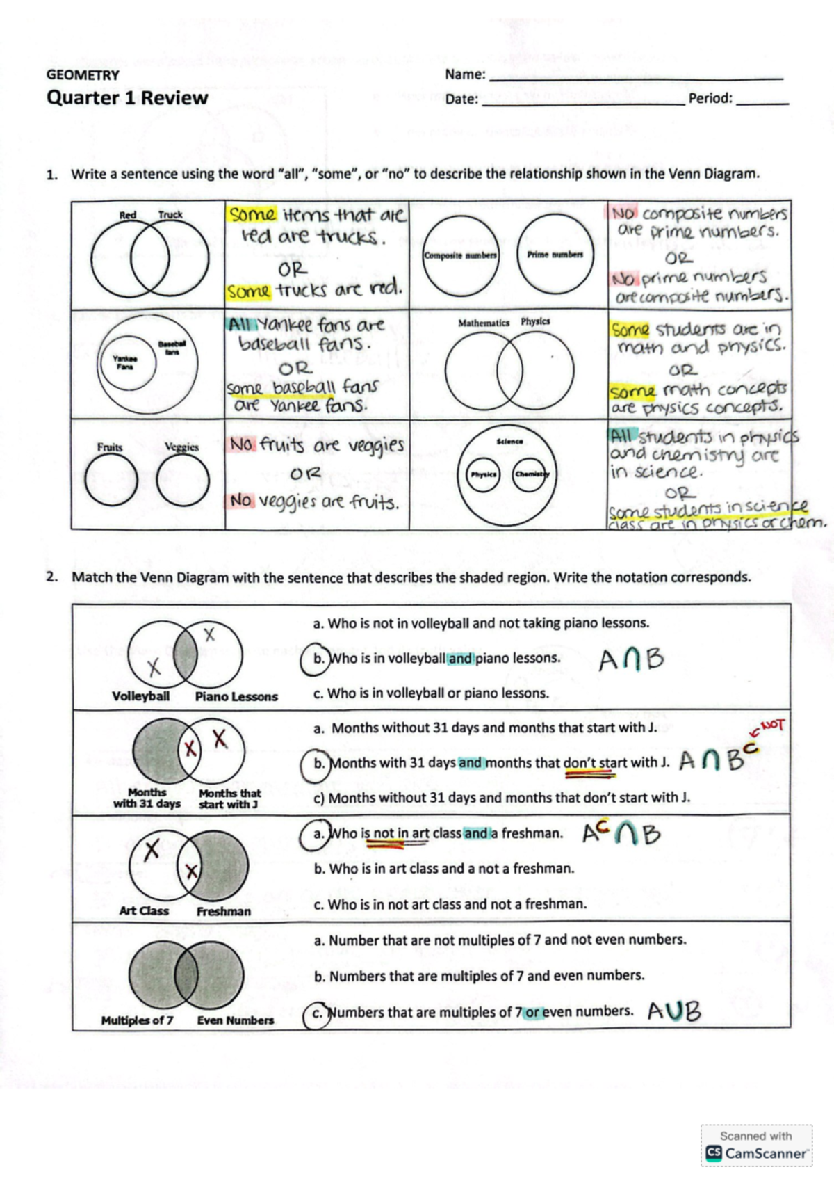 Geometry Q1 Review KEY - GEOMETRY Name: Quarter 1 Review Date: Period ...