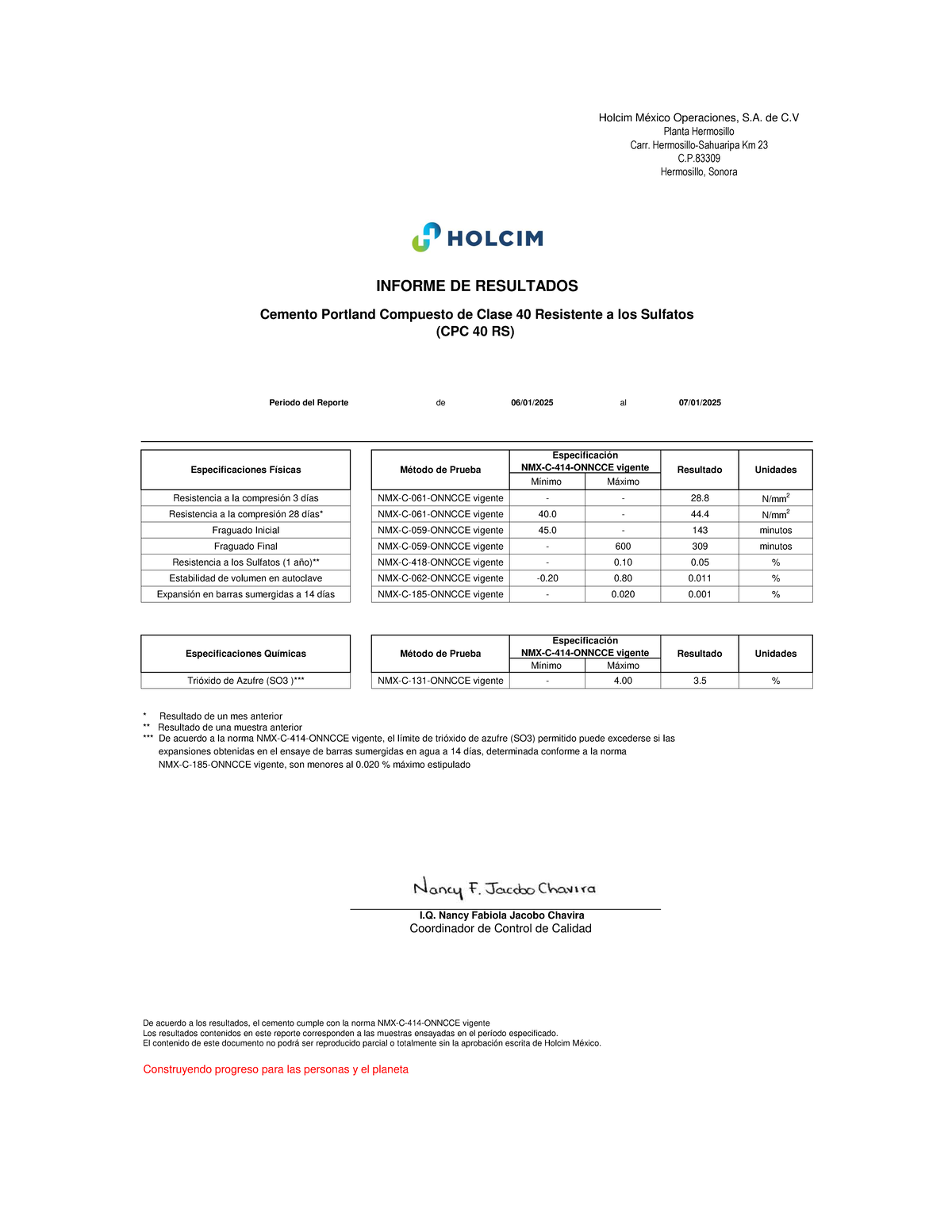 CPC 40 RS Informe de Resultados - Holcim México Junio 2025 - Studocu