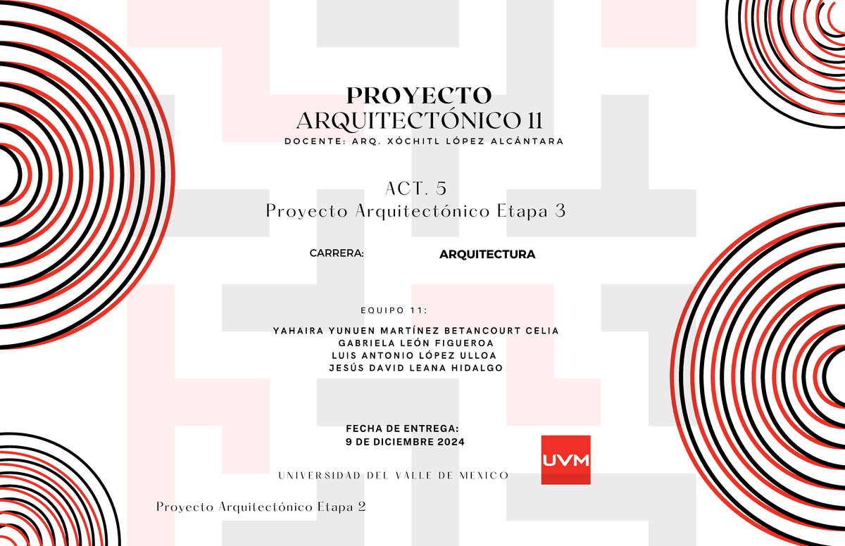 ACT. 5 E11 - Proyecto arquitectónico 2 - PROYECTO ARQUITECTÓNICO 11 ACT ...