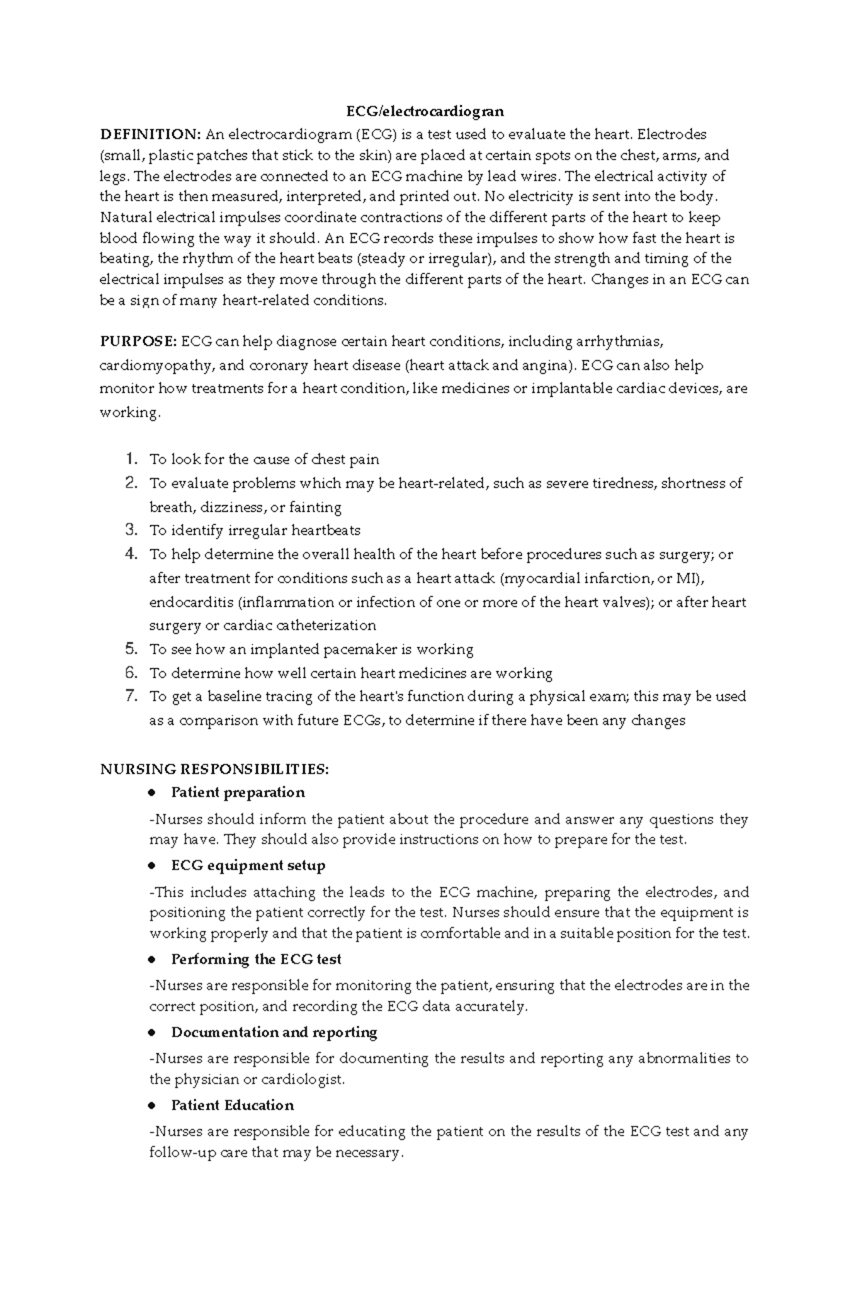 ECG Essential Info - ECG/electrocardiogran DEFINITION: An ...