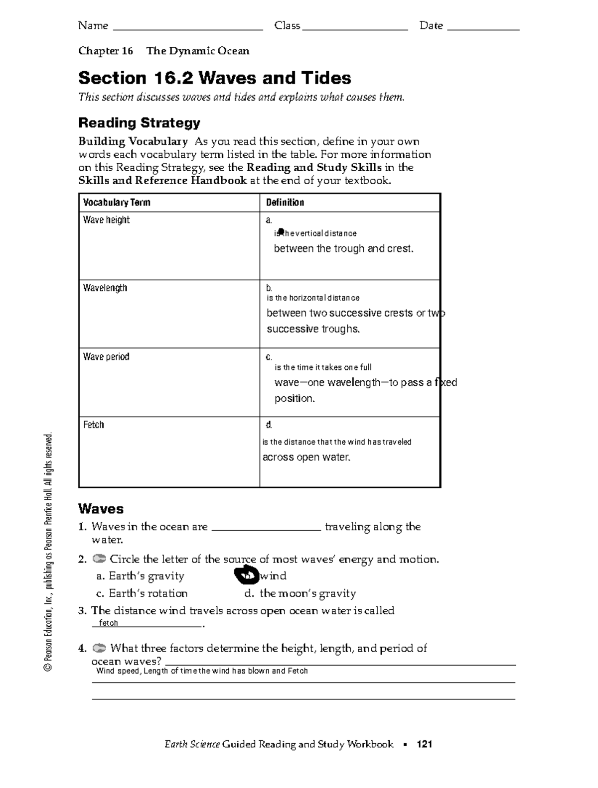 Kiyonna Gilbert - Earth Science Chapter 16: Waves and Tides Notes - Studocu