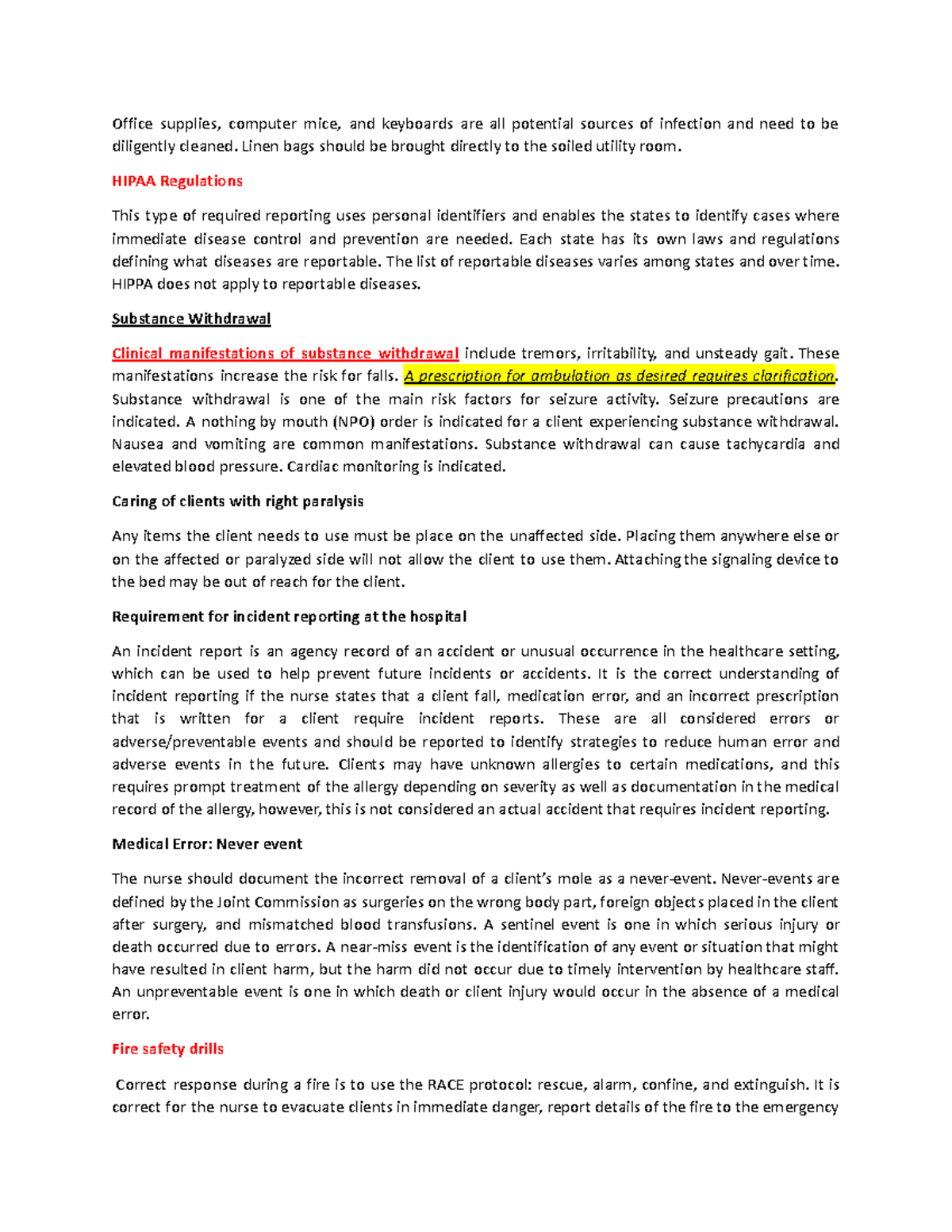 NCLEX Revision: Infection Control, Incident Reporting & Patient Safety ...