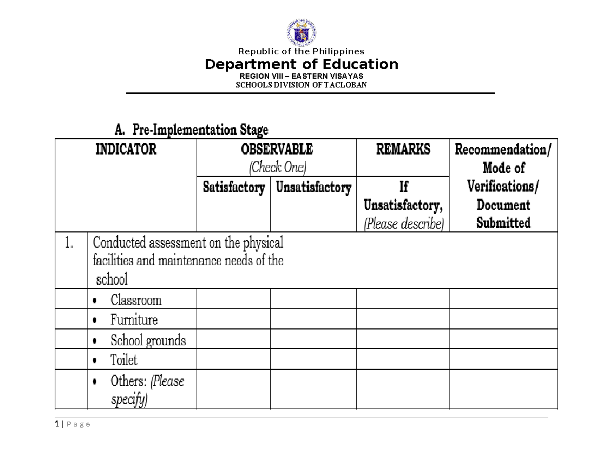 Brigada Eskwela Monitoring Tool Guide for 2024 - Region VIII - Studocu