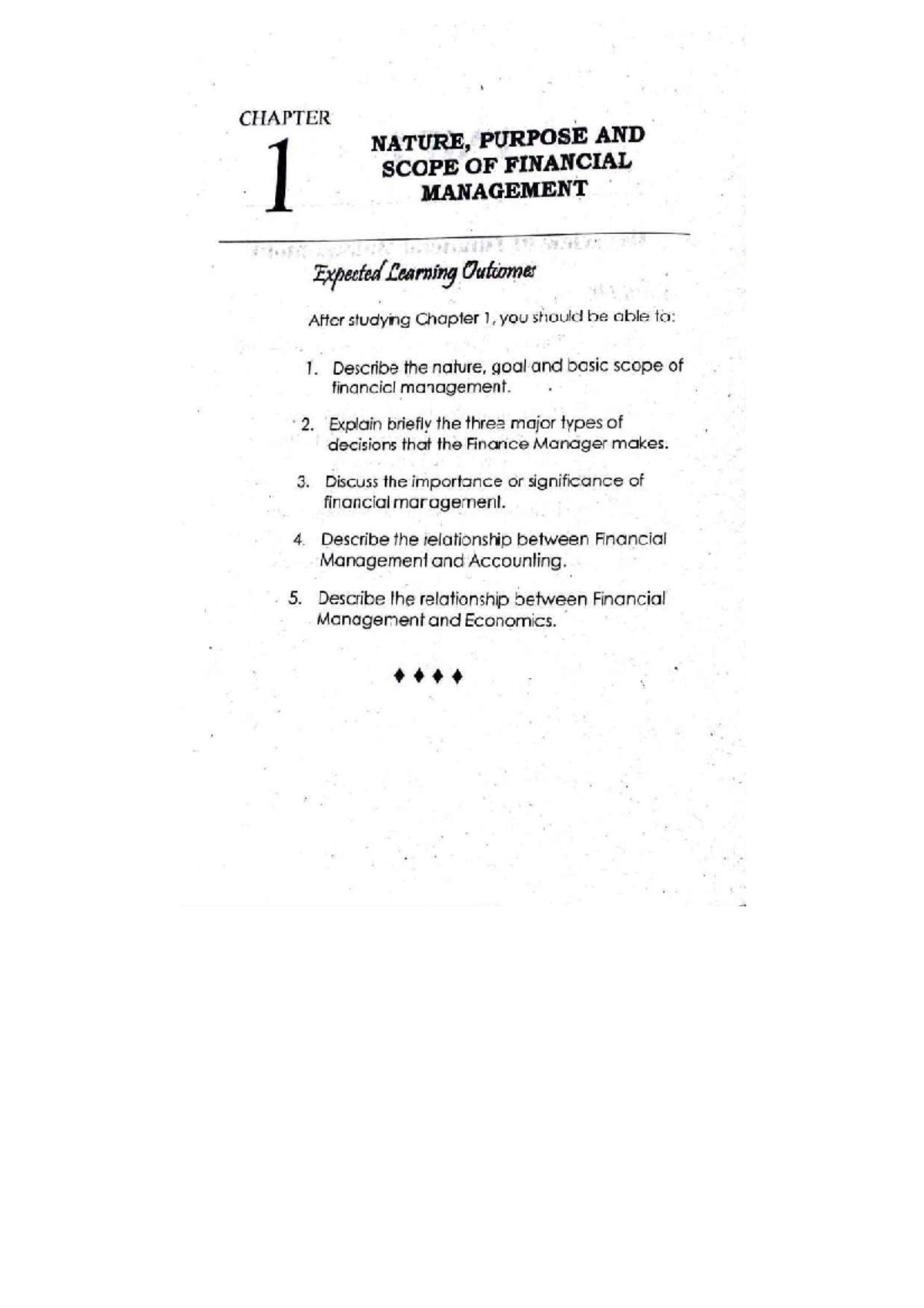 CHAPTER 1: NATURE, PURPOSE, AND SCOPE OF FINANCIAL MANAGEMENT (FM ...