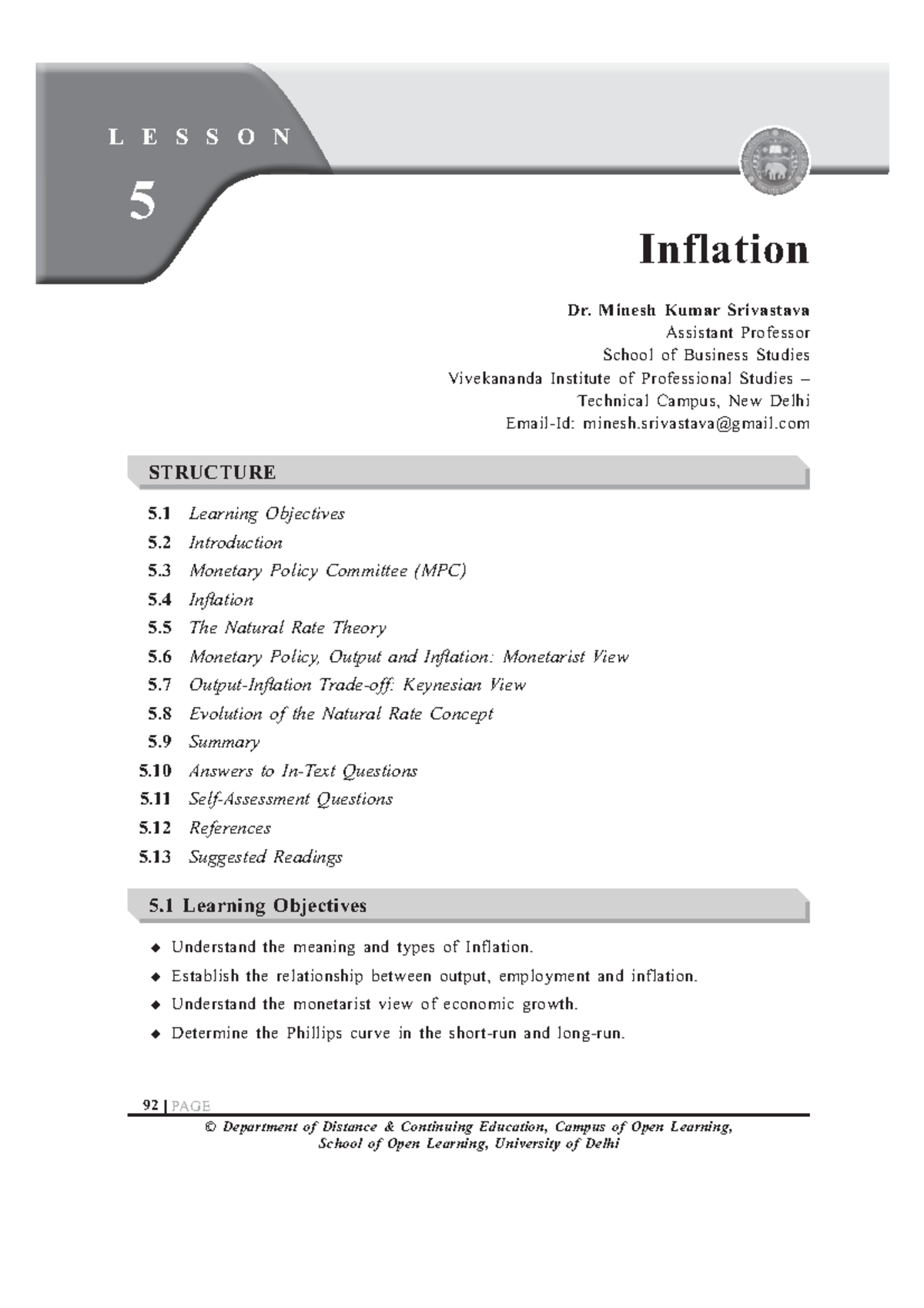 Unit 3 Macroeconomics - Lesson 5: Understanding Inflation and MPC - Studocu