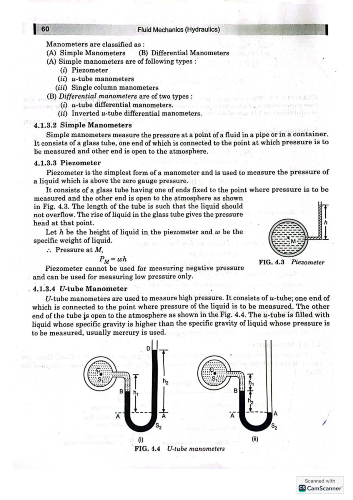 Fluid Mechanics (Hydraulics) - Manometers Overview and Types - Studocu