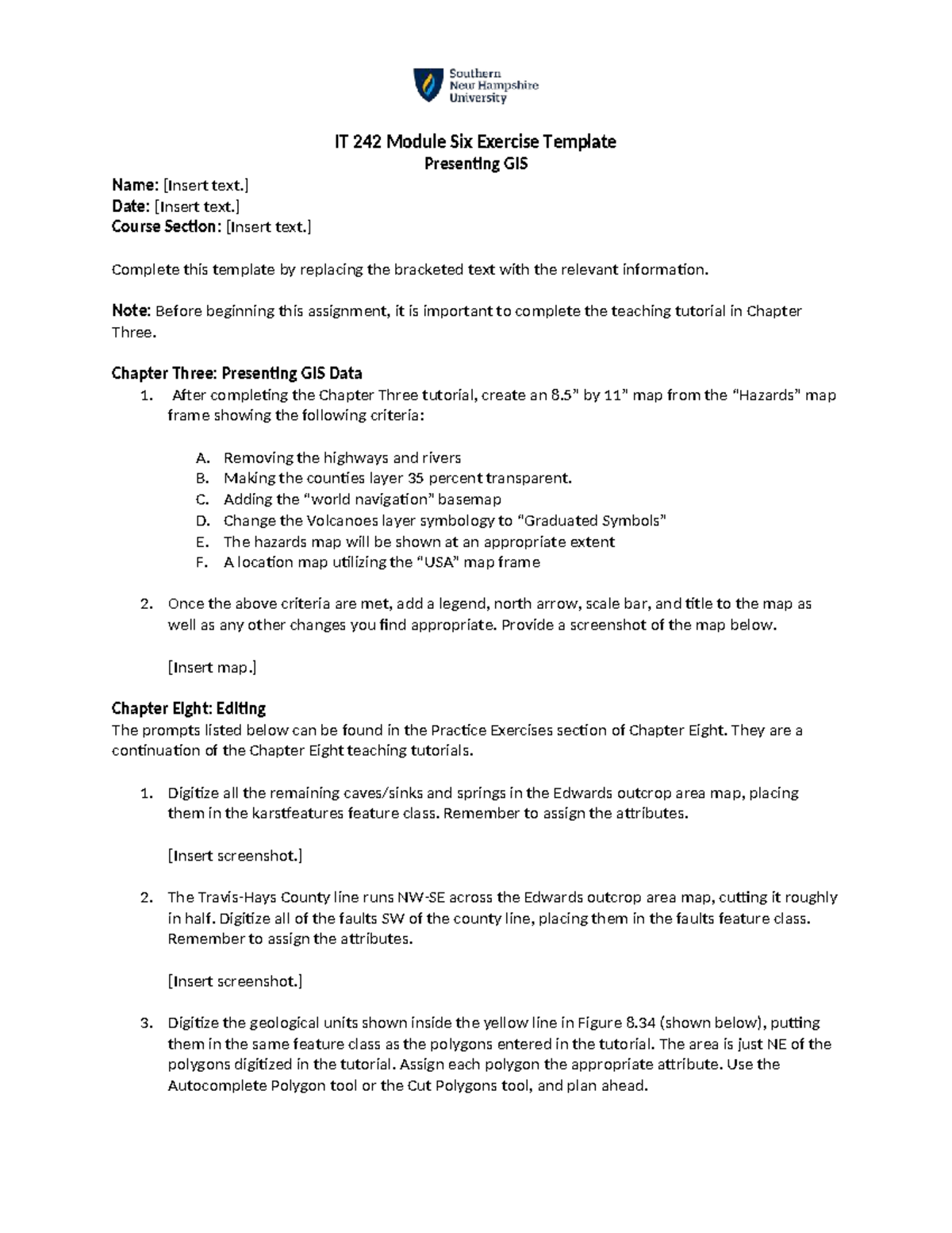 IT 242 Module 6 Exercise: Presenting and Editing GIS Data - Studocu