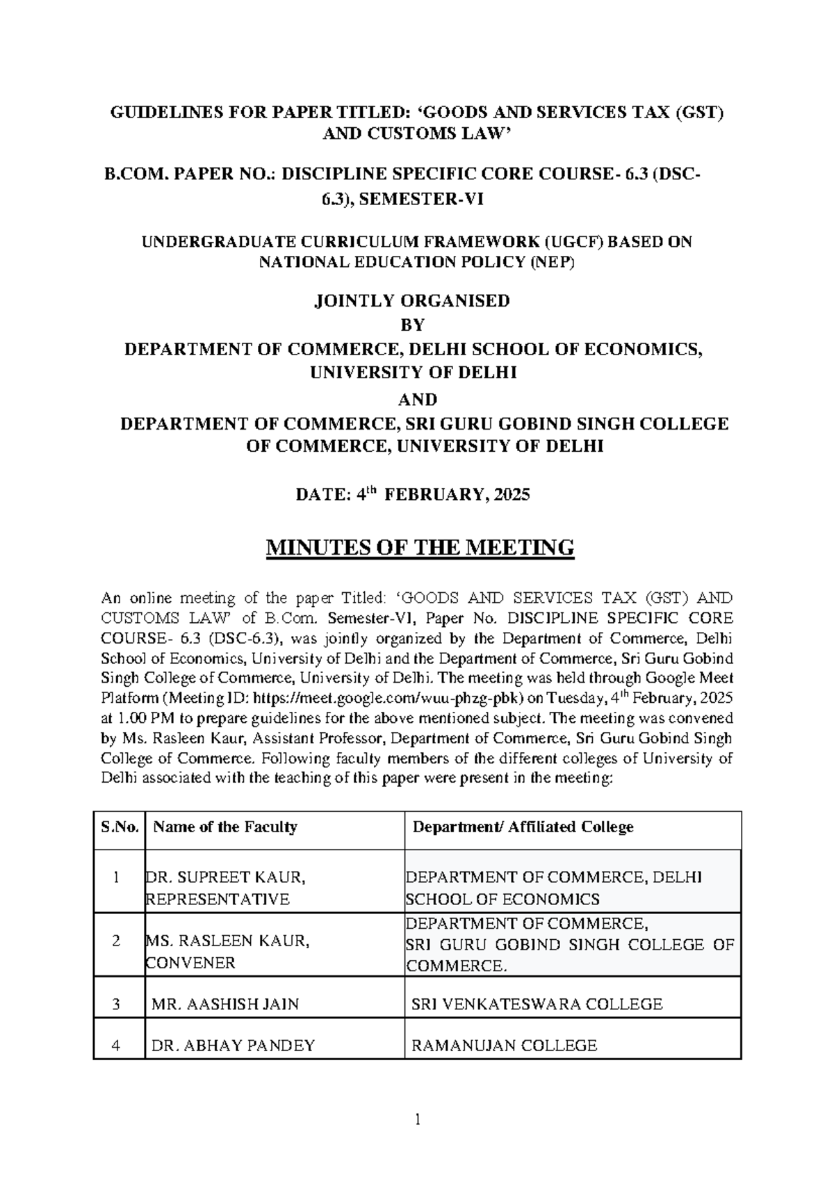 Guidelines for NEP Paper: GST and Customs Law (DSC 6.3) - B.Com Feb ...