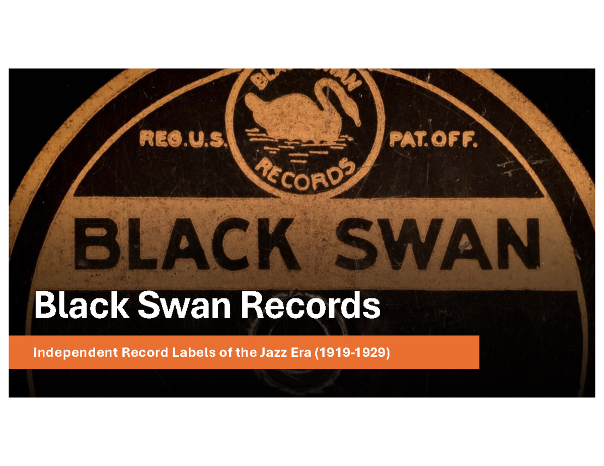 Independent Record Labels of the Jazz Era (1919-1929) Analysis - Studocu