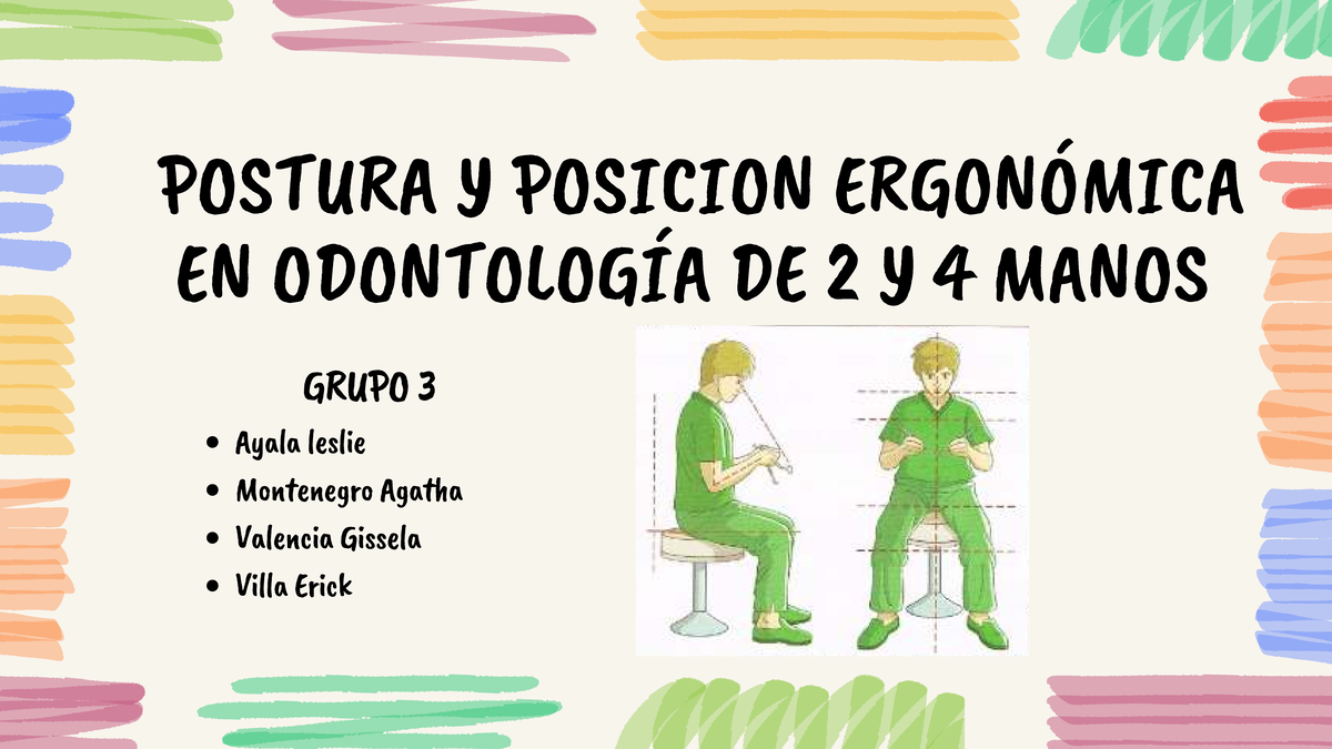 POSTURA Y POSICION ERGONÓMICA EN ODONTOLOGÍA - Incluye tanto las ...