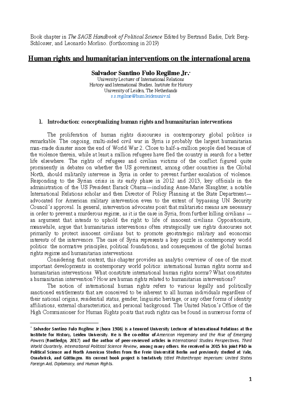 Human Rights and Humanitarian Interventions: Analyzing Global Dynamics ...