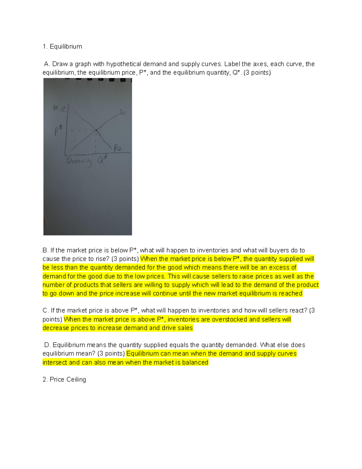 Market Equilibrium Concepts Explained: Graphs & Price Controls - Studocu