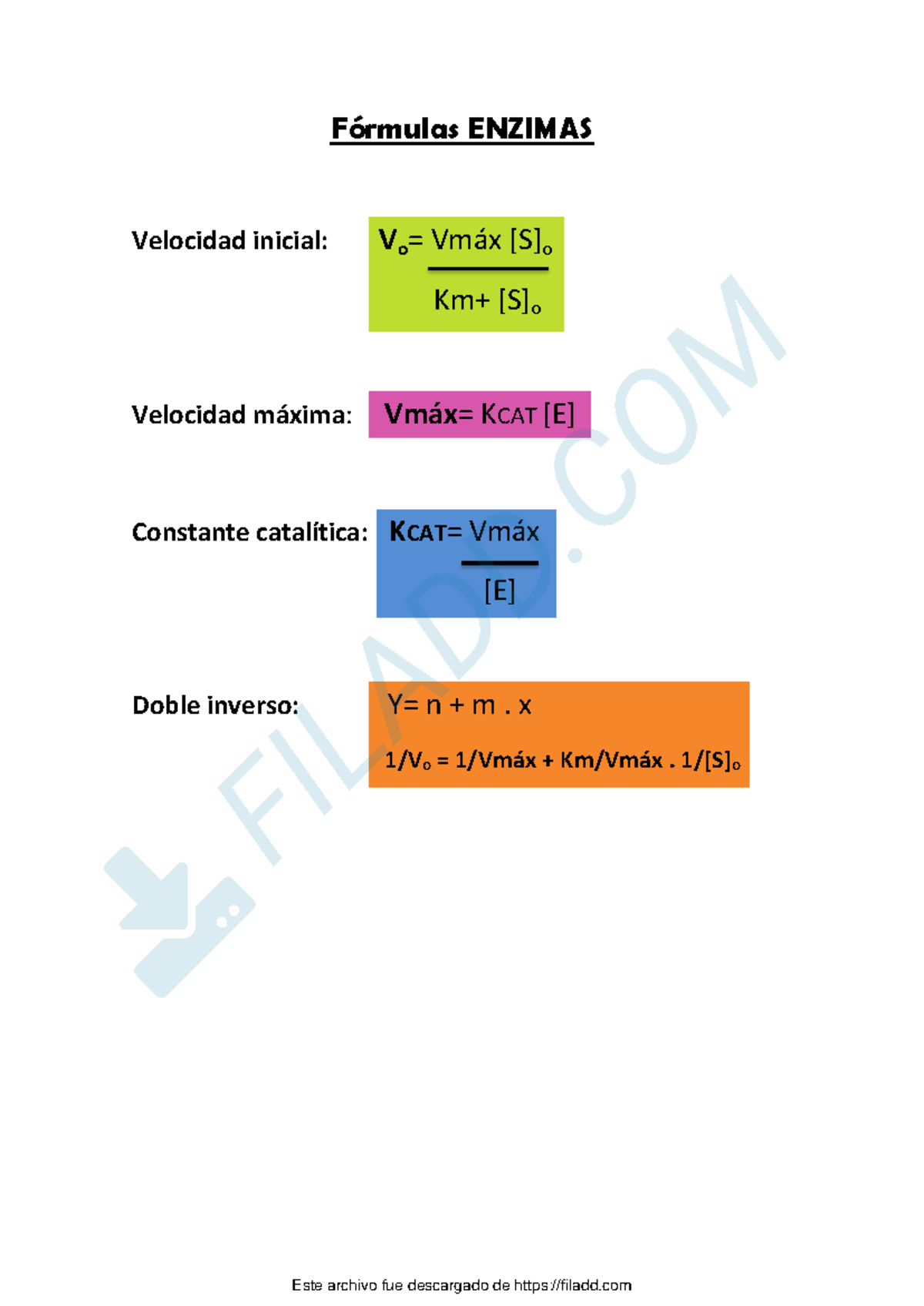 Formulas Bioquimica - Resumen - Introducción a la Biología Celular y ...