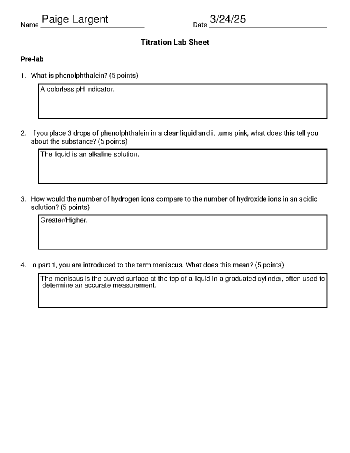 Titration+Lab+v2 - Yeah. - Name Date Titration Lab Sheet Pre-lab What ...