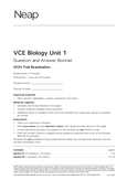 Biology- Unit 1 - Grade: 11 - Victorian Certificate of Education - Studocu