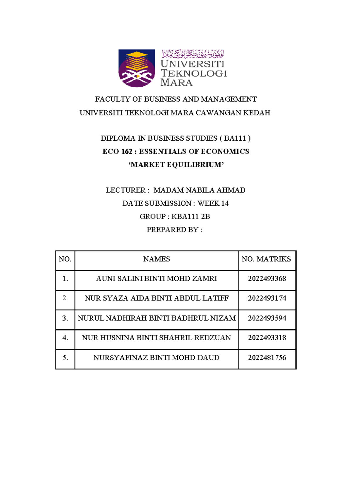 ECO162 Group Assignment: Analyzing Market Equilibrium & Price Controls ...
