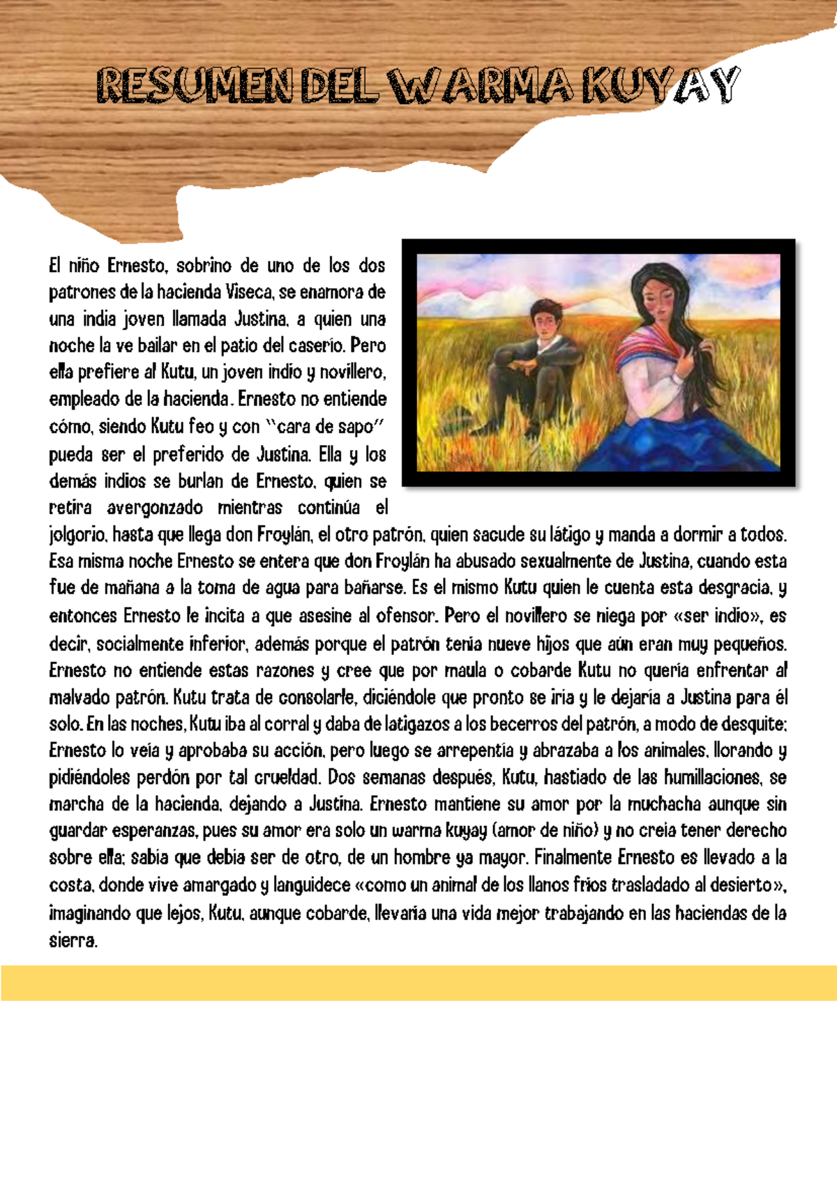 warma kuyay resumen - Comunicación y lenguaje - RESUMEN DEL WARMA KUYAY ...