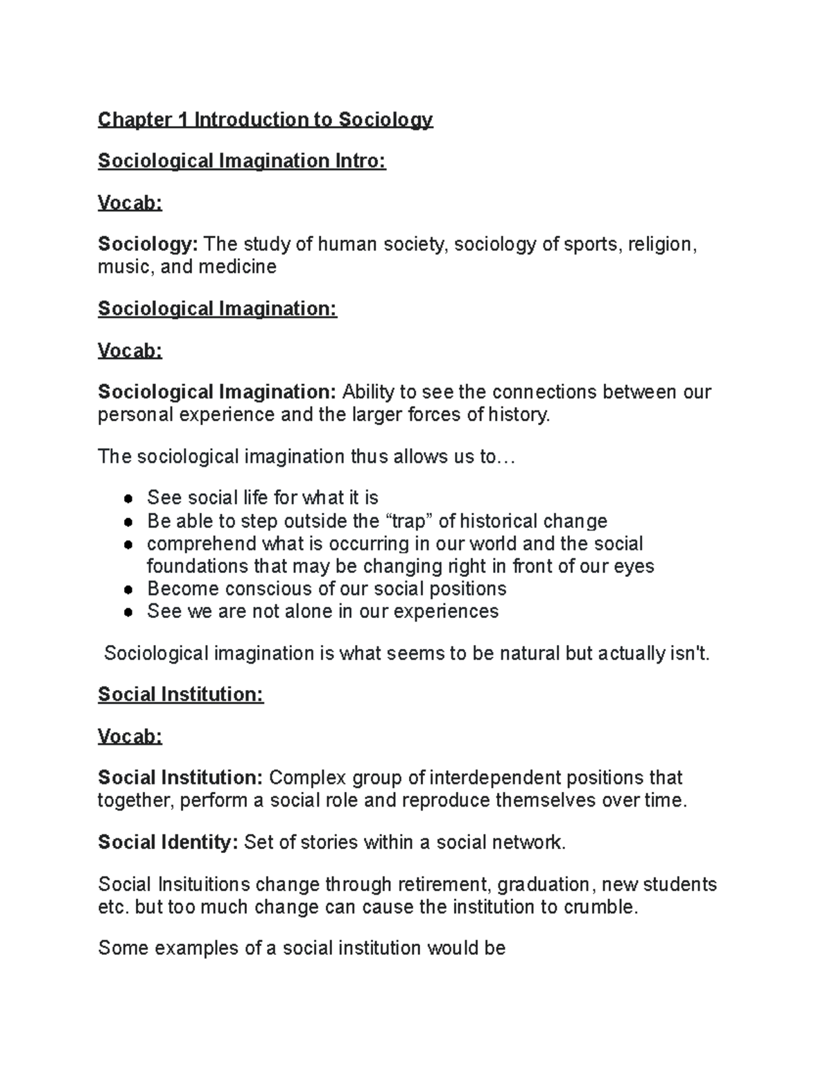 Unit 1 Notes Summary Of Chapter 1 You May Ask Yourself An