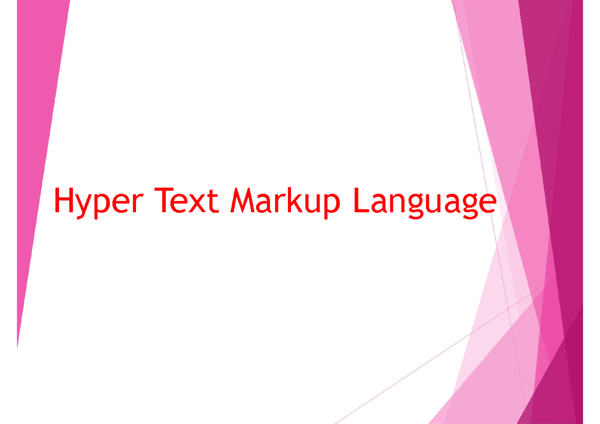 HTML Basics: Structure, Tags, and Elements - Ppt F Notes - Studocu