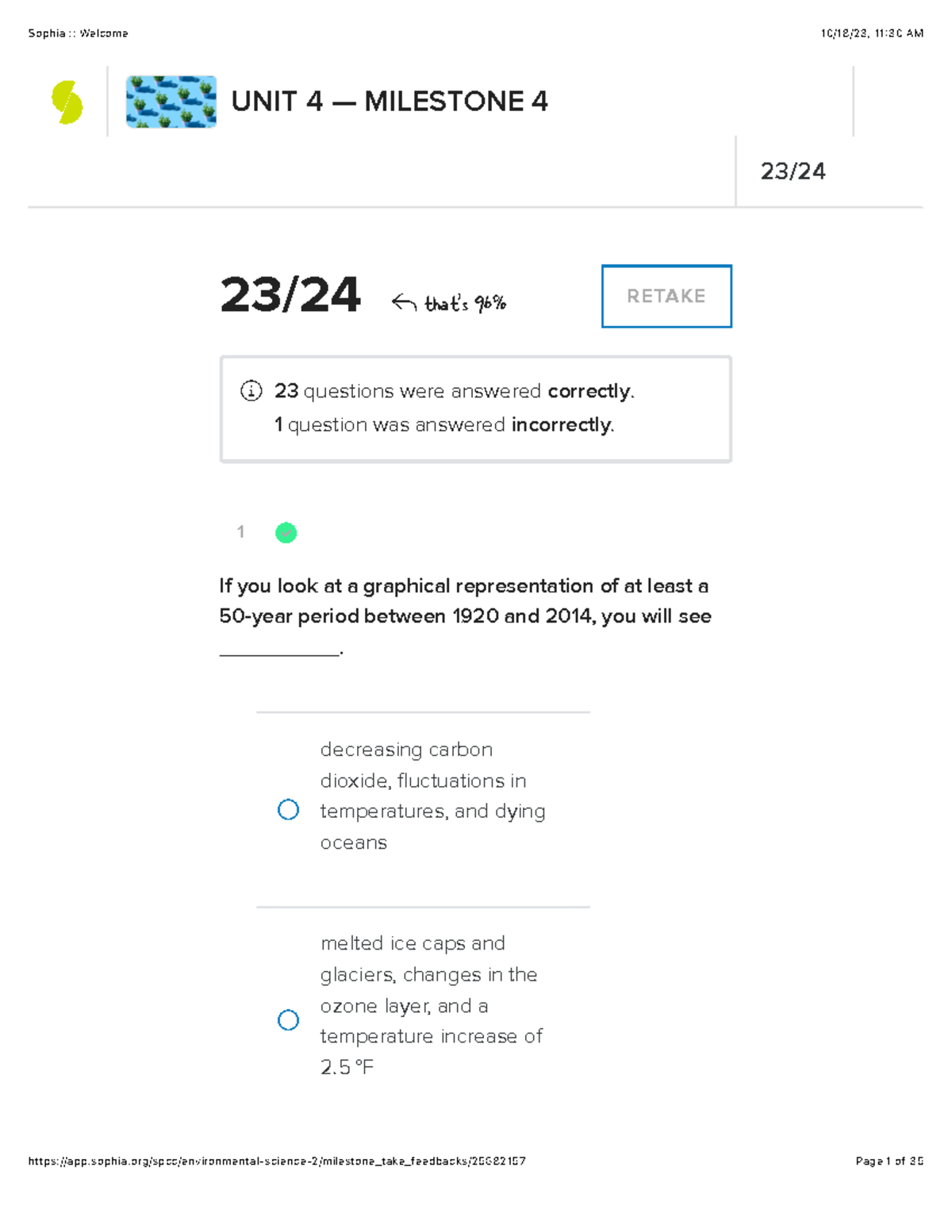 Sophia Environmental Science Milestone 4 Review and Analysis - Studocu
