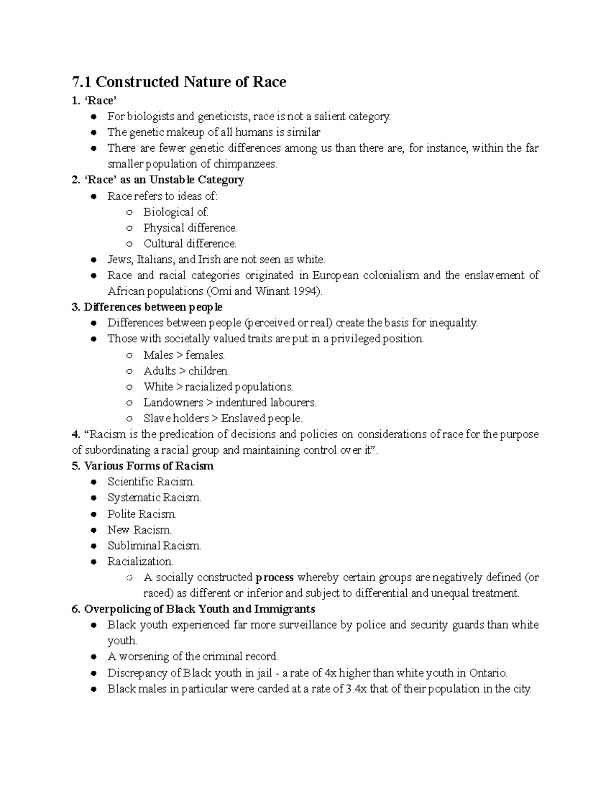 Sociol 1Z03 - Final Exam Review: Understanding Race and Family Dynamics ...