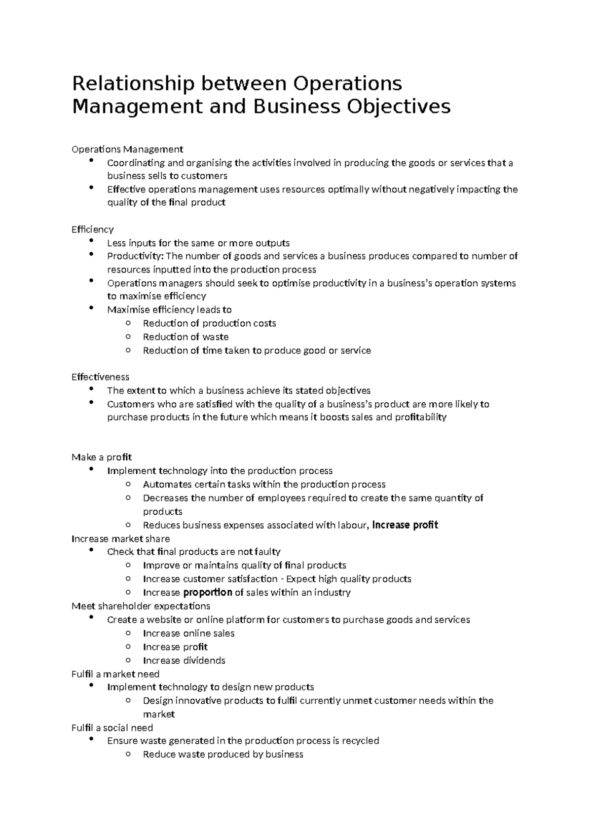 OM 101: Relationship Between Operations Management & Business ...