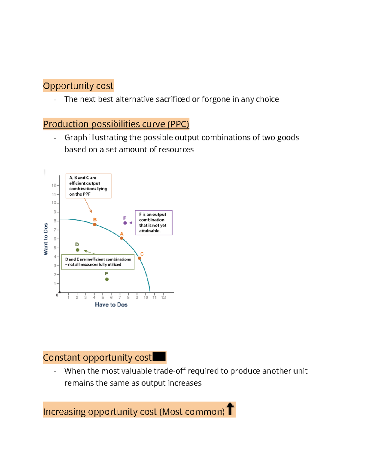 PPC and Opportunity Cost Overview - AP Macro Notes - Studocu