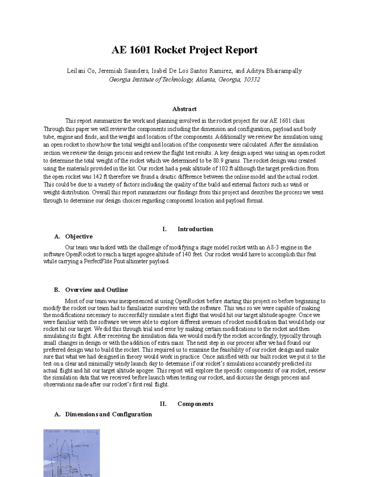 AE 1601 Rocket Project Report - AE 1601 Rocket Project Report Leilani ...