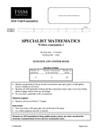 Specialist Maths formula sheet - SPECIALIST MATHEMATICS Written ...