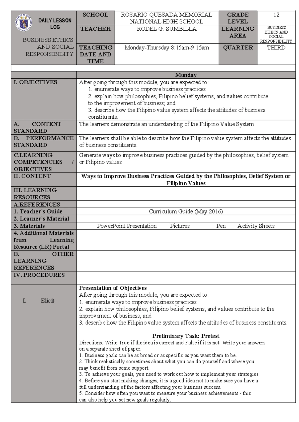 Action Plan for RDELC (2022-2024) at 103569-Mangga Elementary School ...