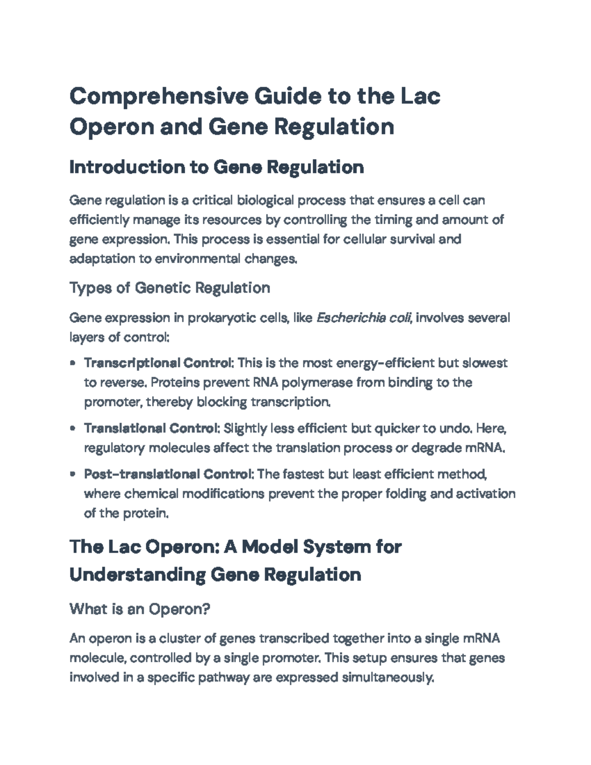 Understanding the Lac Operon and Gene Regulation in Biology ...