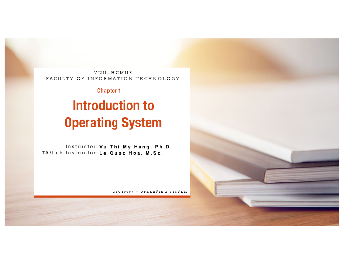 OS C1 Chapter 1: Introduction to Operating Systems - Studocu