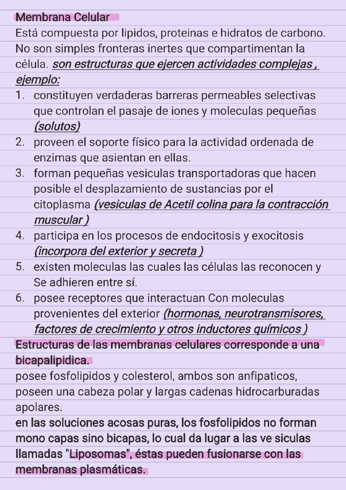 Biología 101: Estructura y Función de las Membranas Celulares - Studocu