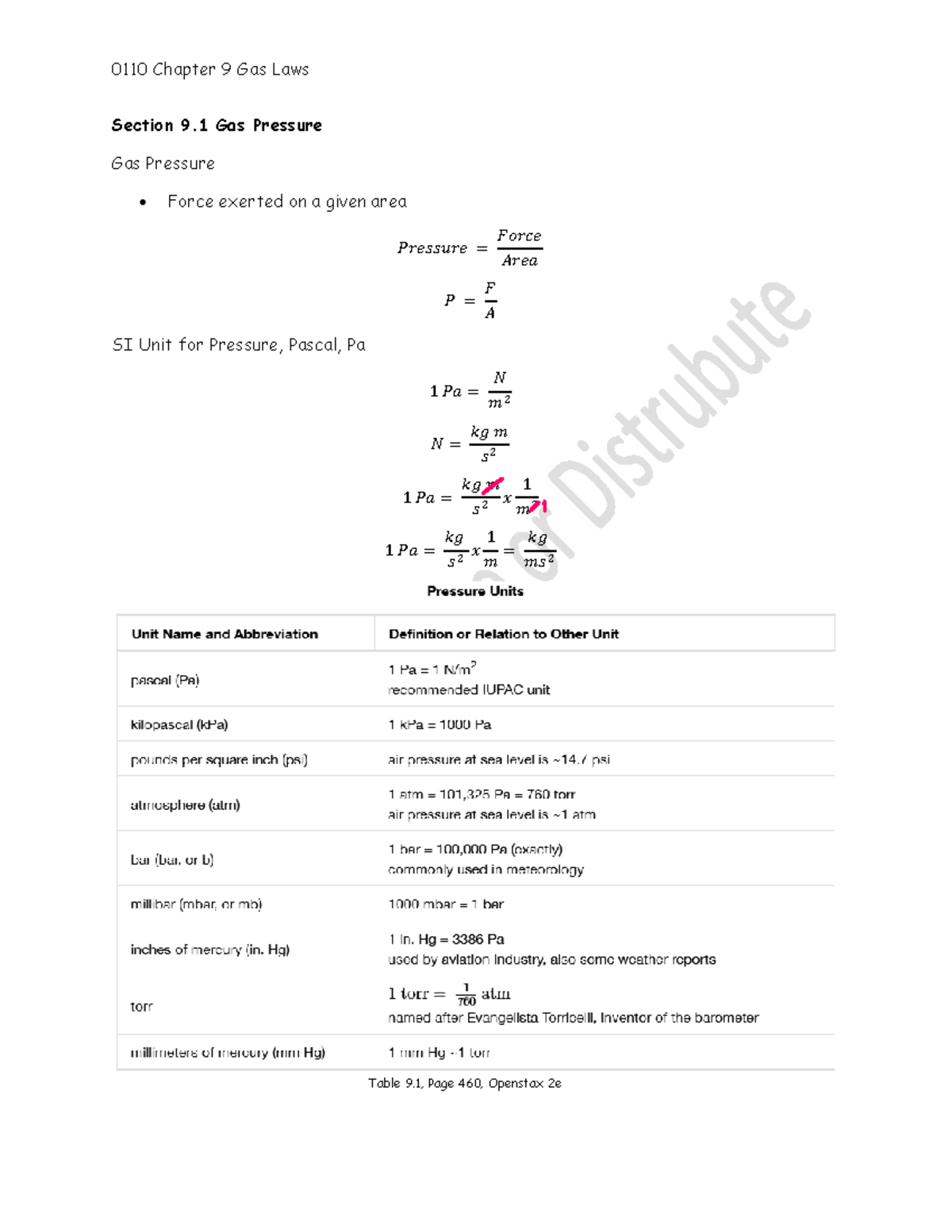 0110 F22 Chapter 9 Gases Lecture Notes Post for Students New - Section ...