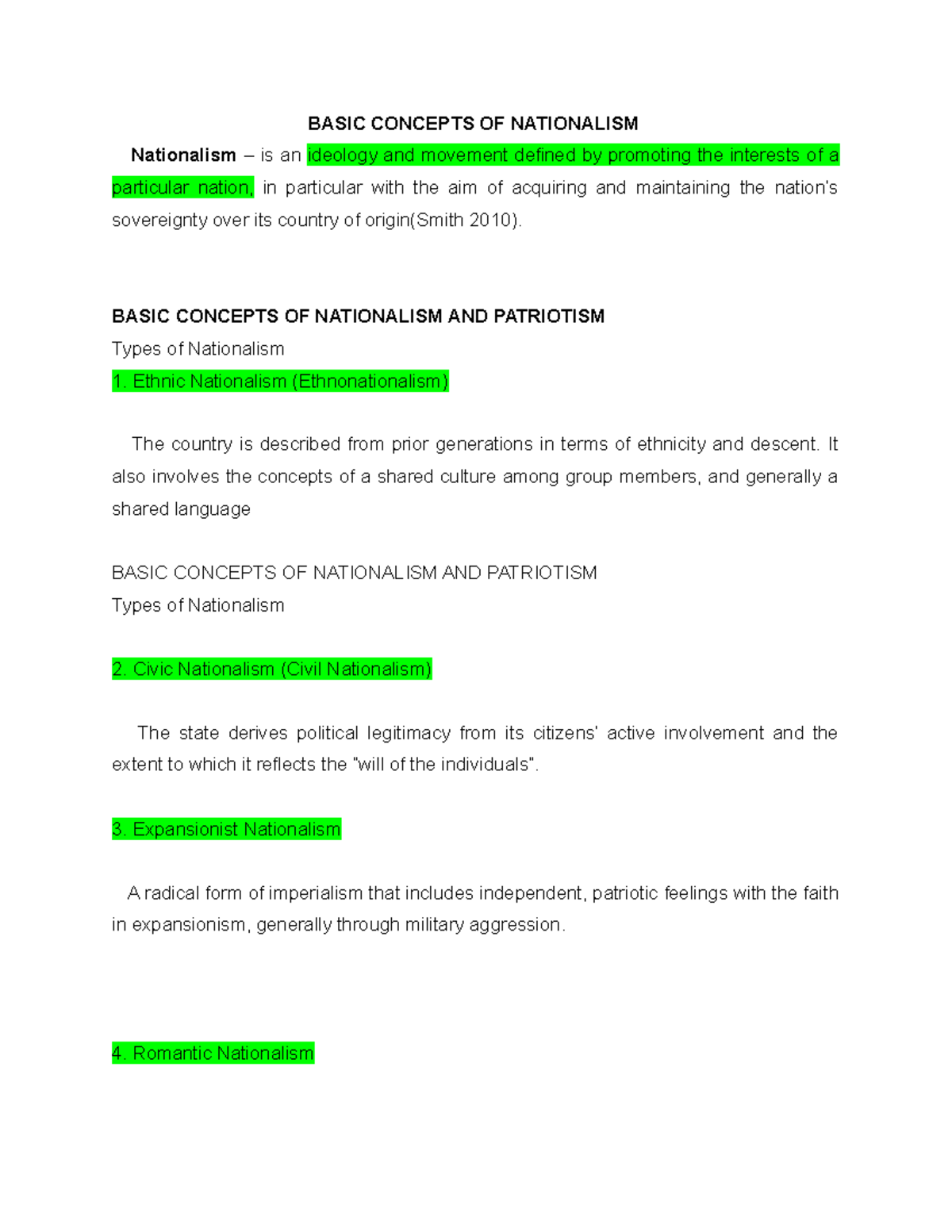 Basic Concepts OF Nationalism - BASIC CONCEPTS OF NATIONALISM ...