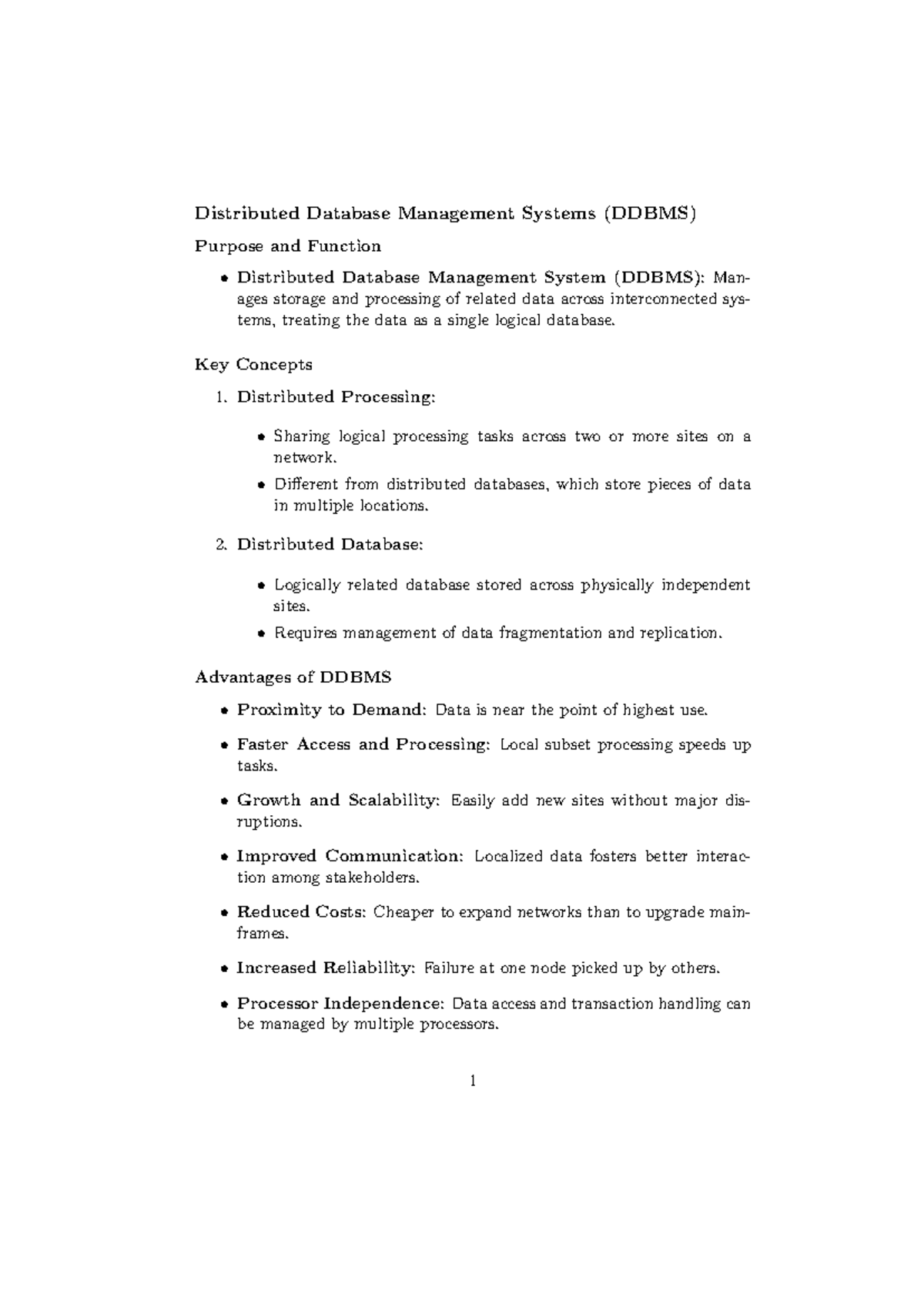 Chapter 12: Overview of Distributed Database Management Systems (DDBMS ...