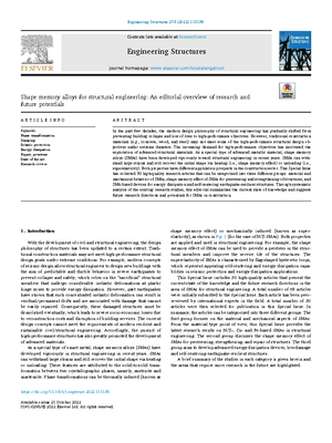 Recent Advances in Shape Memory Alloys for Civil Engineering: A Review ...