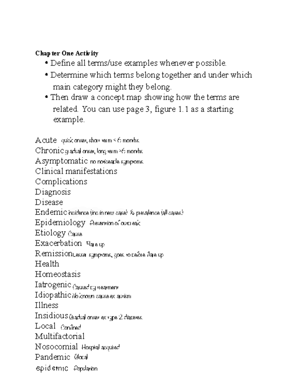 CH. 1 Key Terms & Concept Map for Health Science - Studocu