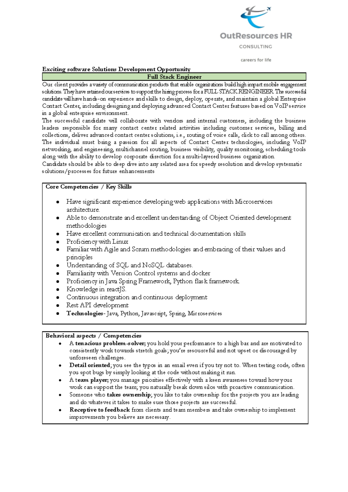 12.00 Full Stack Engineer - Exciting software Solutions Development ...