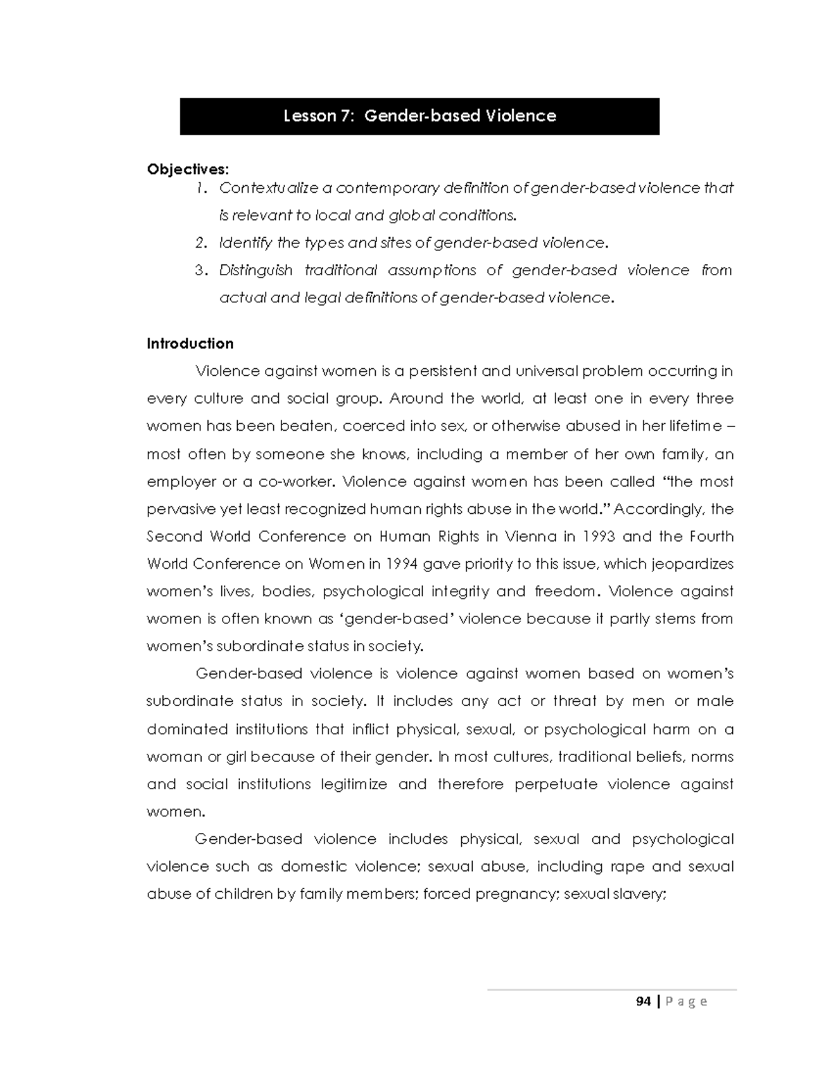 G Elect 2 UNIT 2 Lesson 7 - Gender and Society Notes - Objectives: 1 ...