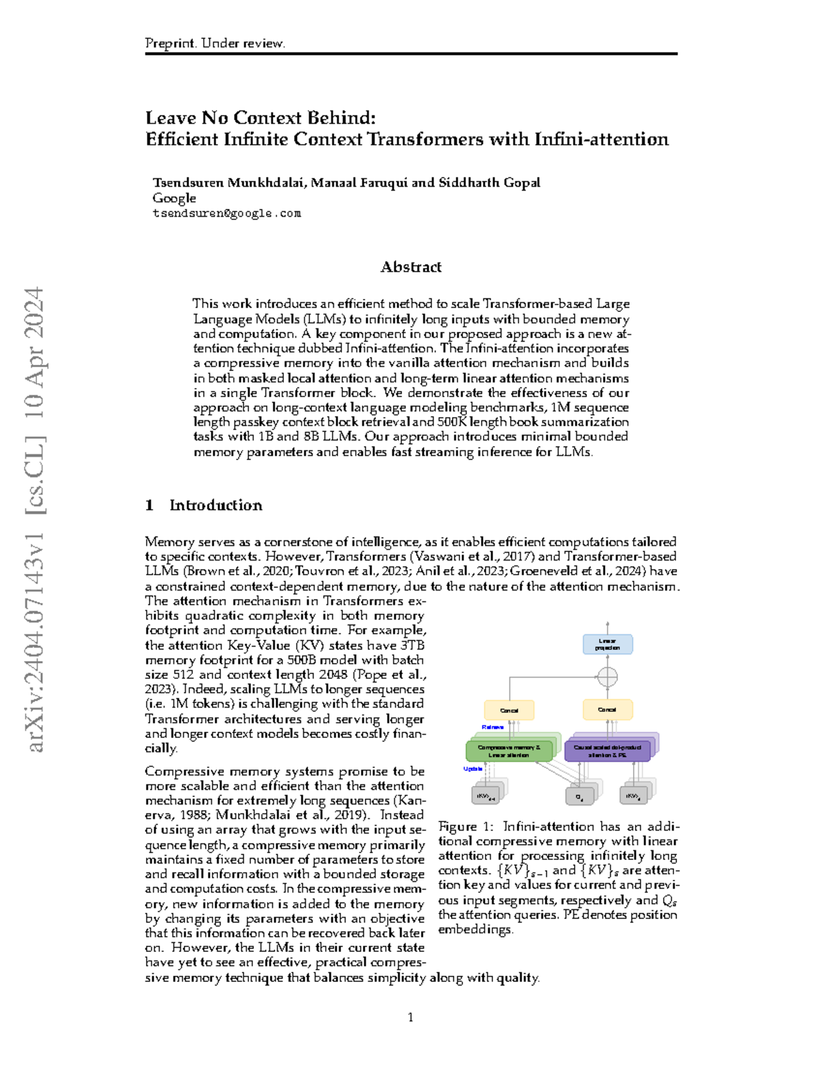 Leave No Context Behind: Efficient Infinite Context Transformers ...