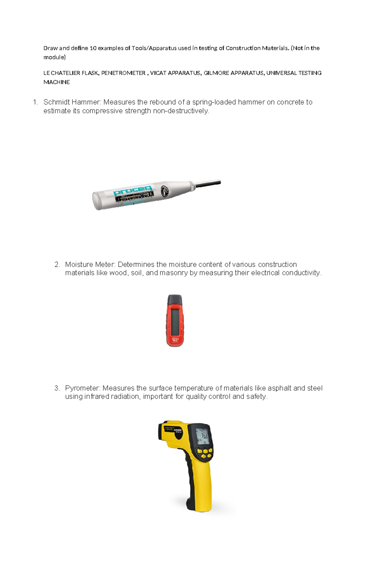 CMT - Tools and Apparatus in Construction Materials Testing - Studocu