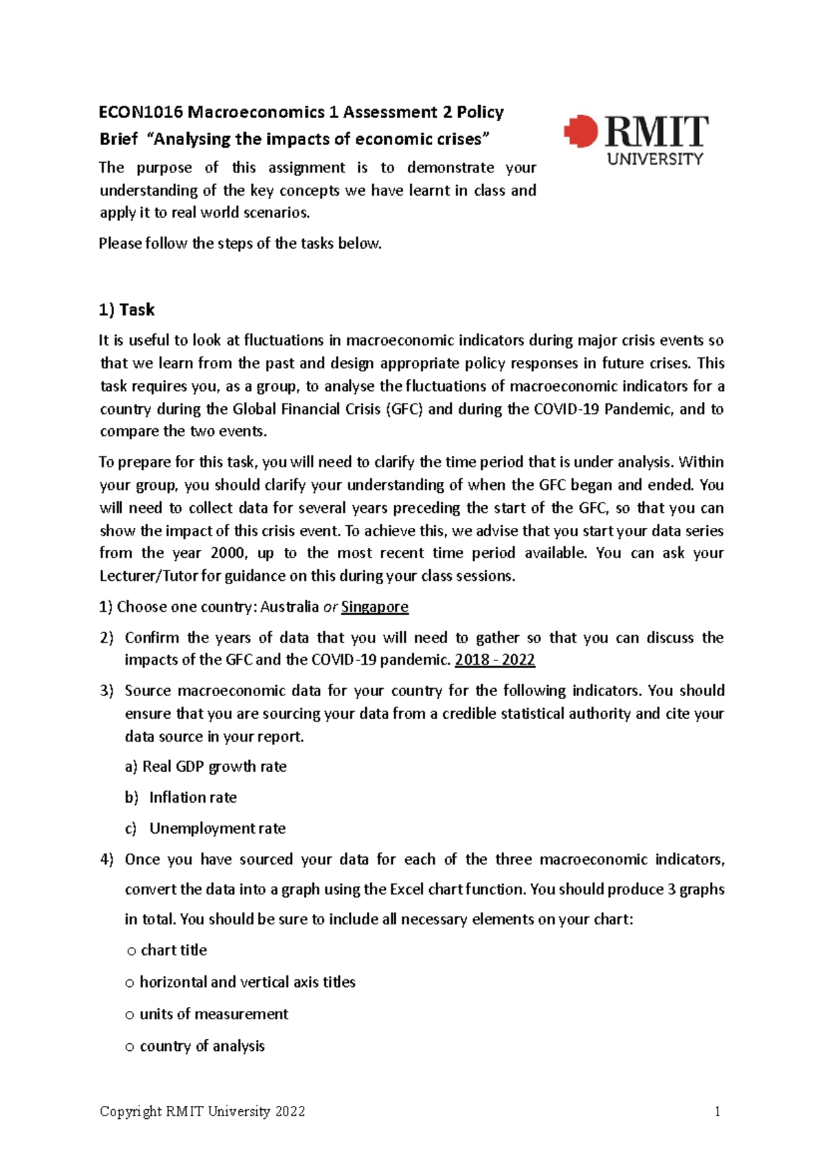 SIM Macro Assessment 2 - Task instructions-1 - ECON1016 Macroeconomics ...