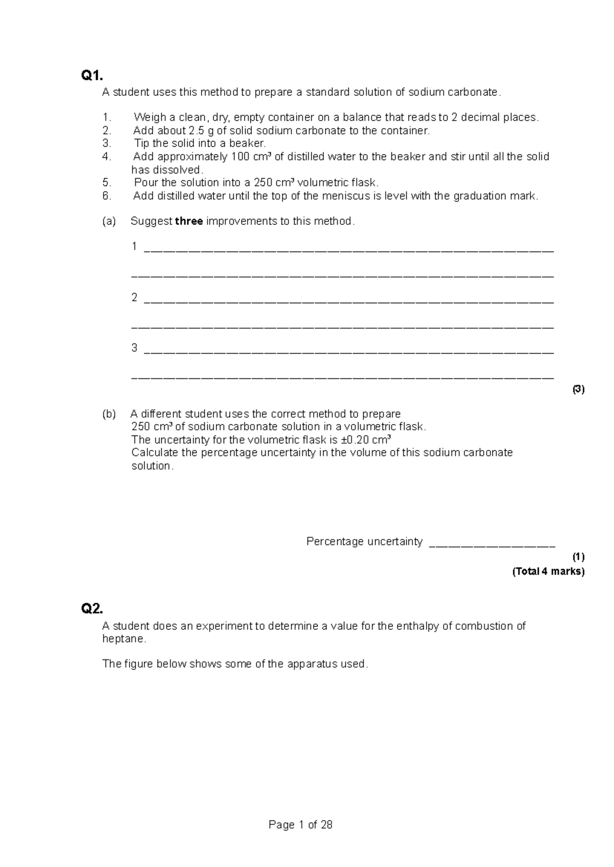Practical Exam Study Guide: Required Questions & Answers for Chemistry ...