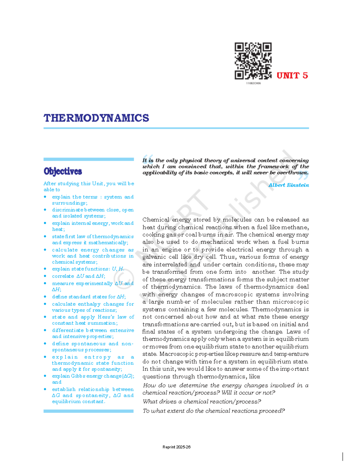 Kech105 - Unit 5: Thermodynamics Overview and Key Concepts - Studocu